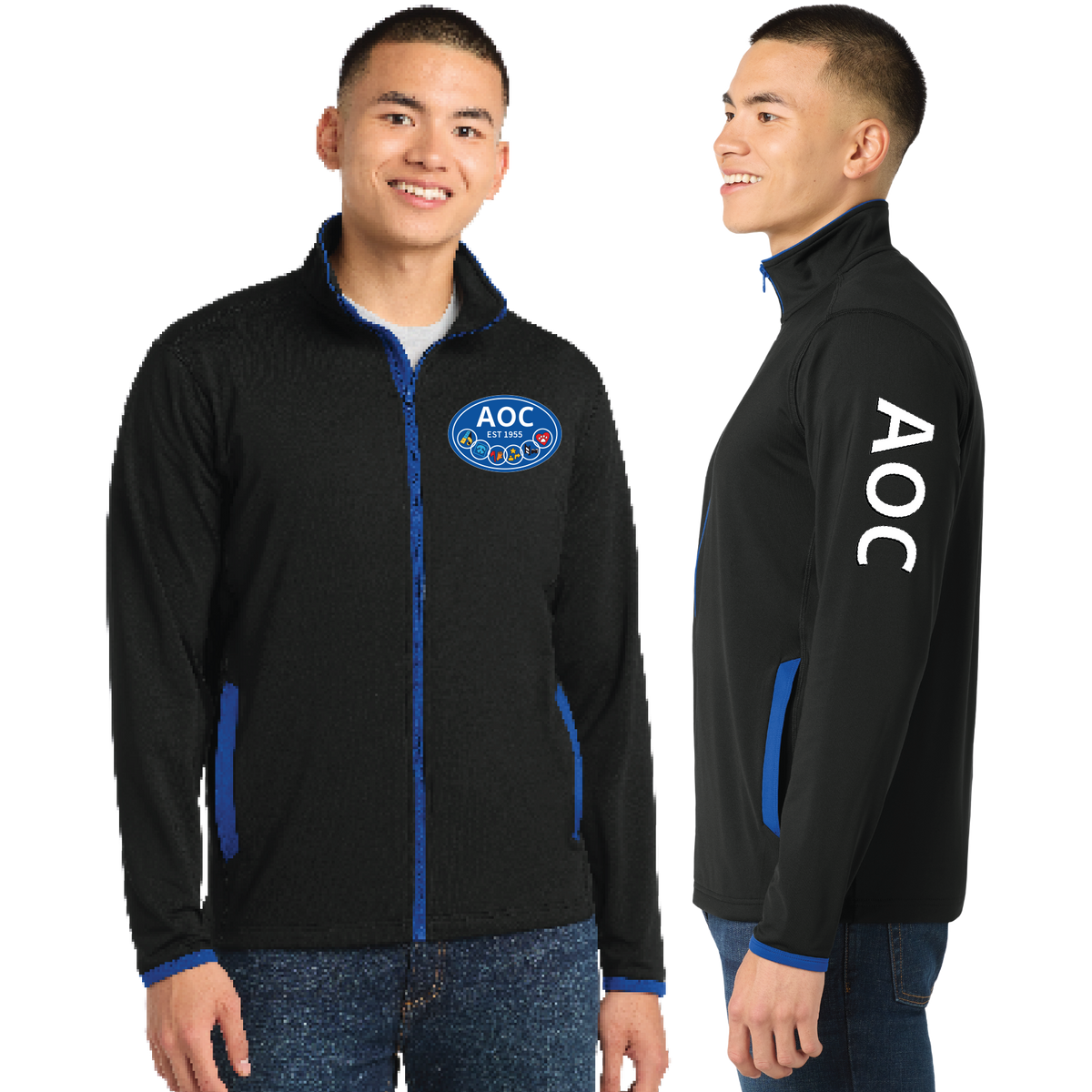 AOC/SportTek SportWick Stretch Contrast FULL ZIP Jacket/ST853 – Ernie's ...
